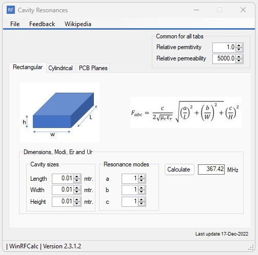 WinRFCalc RF Calculator