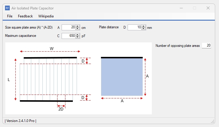 Use this Capacitor calculator for high voltage air-isolated tuning ...