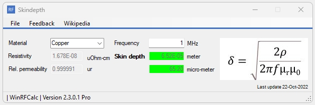 Skin Depth Calculator